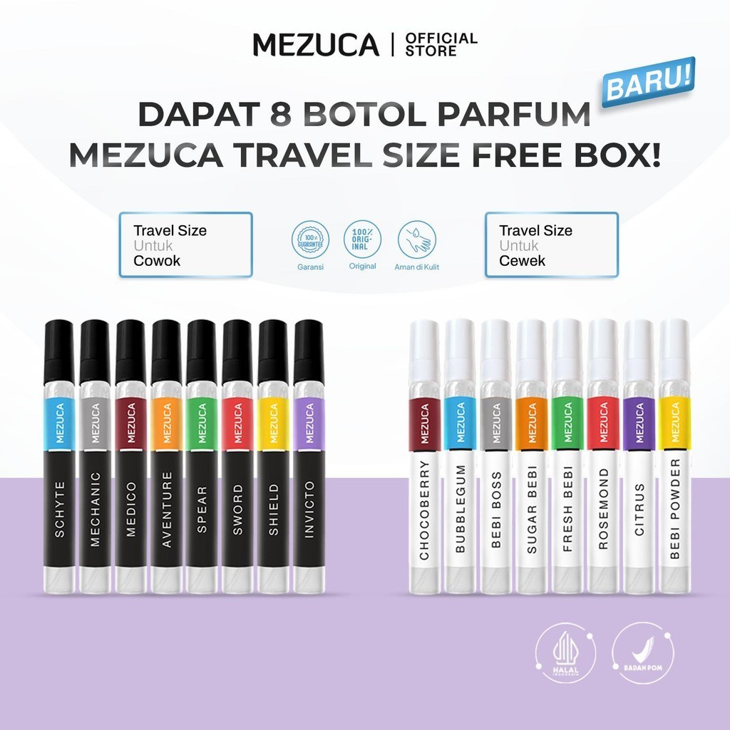 Jual Dapat 8 Parfum Travel Size Series MEZUCA 10mL Extraid de Parfum ...
