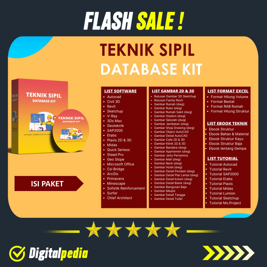 Jual Bundle Database Teknik Sipil & Arsitektur Terlengkap 200GB - Kumpulan Template 3D Design ...