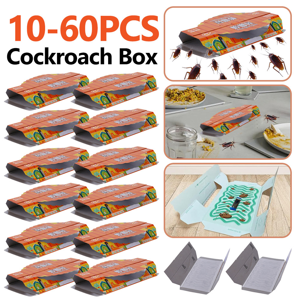 Jual 60-10PC Indoor Roach Traps Sticky Pest Control Trap Adhesive Glue ...