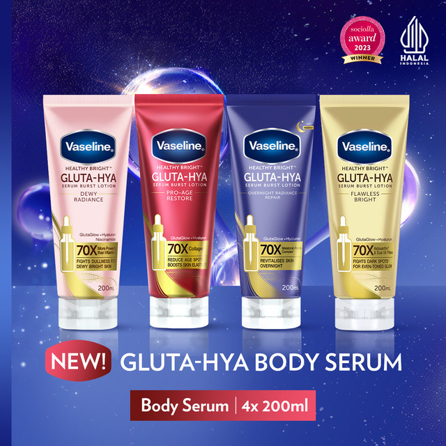 Jual Vaseline Gluta Hya 200ml Complete Pack | Shopee Indonesia