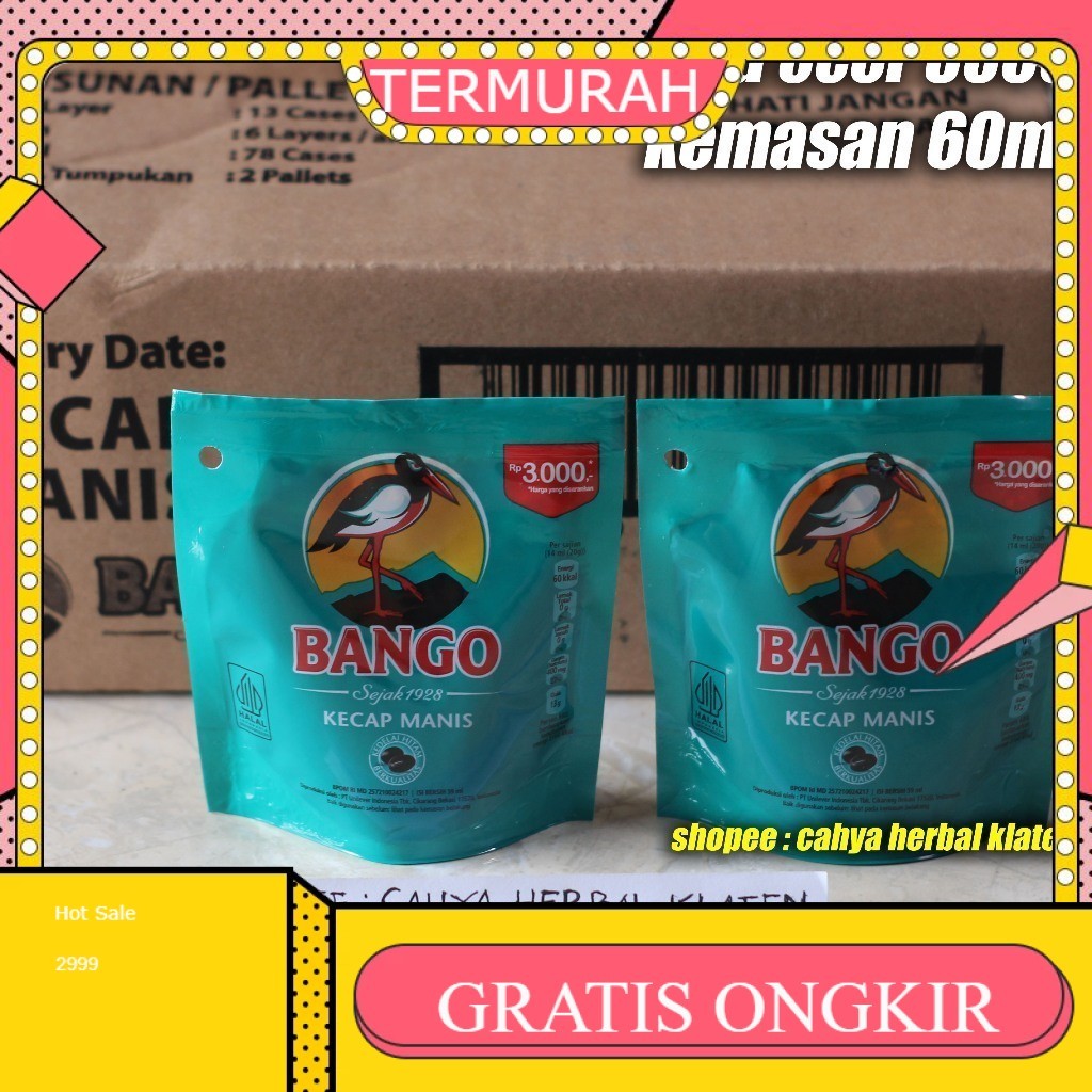 Jual PAKET 5 PCS Kecap Manis Bango 3000 Ecer Refill Ukuran 60 ml ...