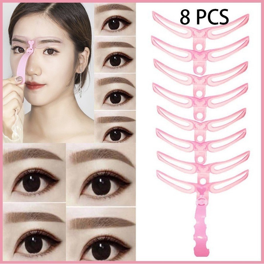 Jual Cetakan Alis 8 IN 1 Wanita Eyebrow Template Alat Cetakan Alis ...