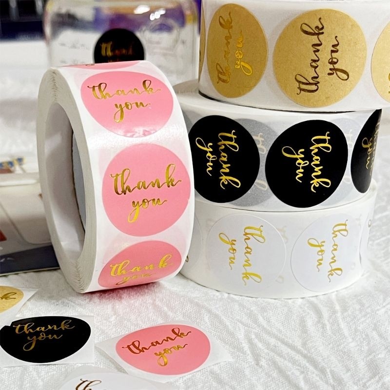 Jual LUCKY 500 PCS STIKER ROLL THANK YOU STICKER TQ JUALAN HOMEMADE ...