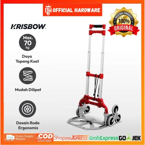 Jual Krisbow Troli Barang Lipat Aluminium 6 Roda 70 Kg/Alat Pengangkut ...