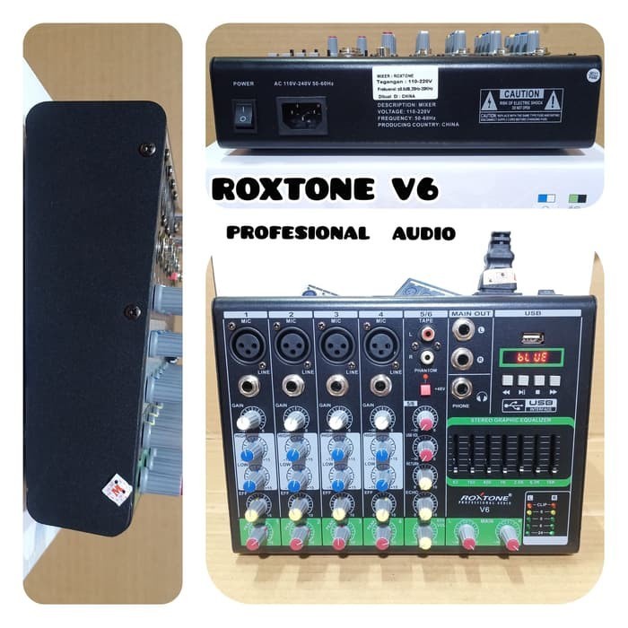 Jual Mixer Audio 6 Channel Roxtone V6 Profesional Audio | Shopee Indonesia