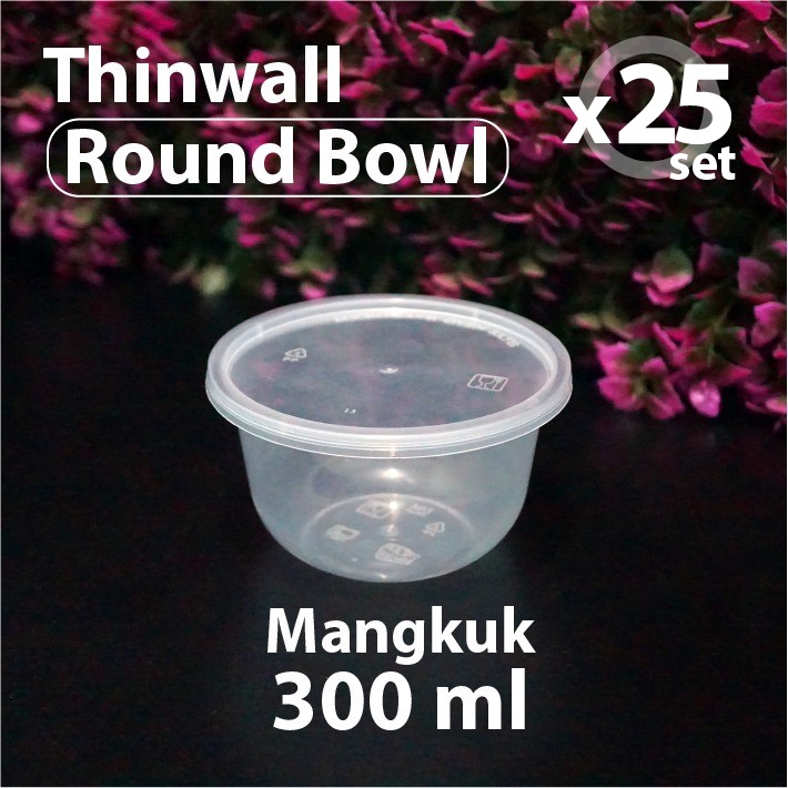 Jual (Depok) Paket 25 pcs - Thinwall Round Bowl DM - Mangkuk Plastik 300 ml | Shopee Indonesia