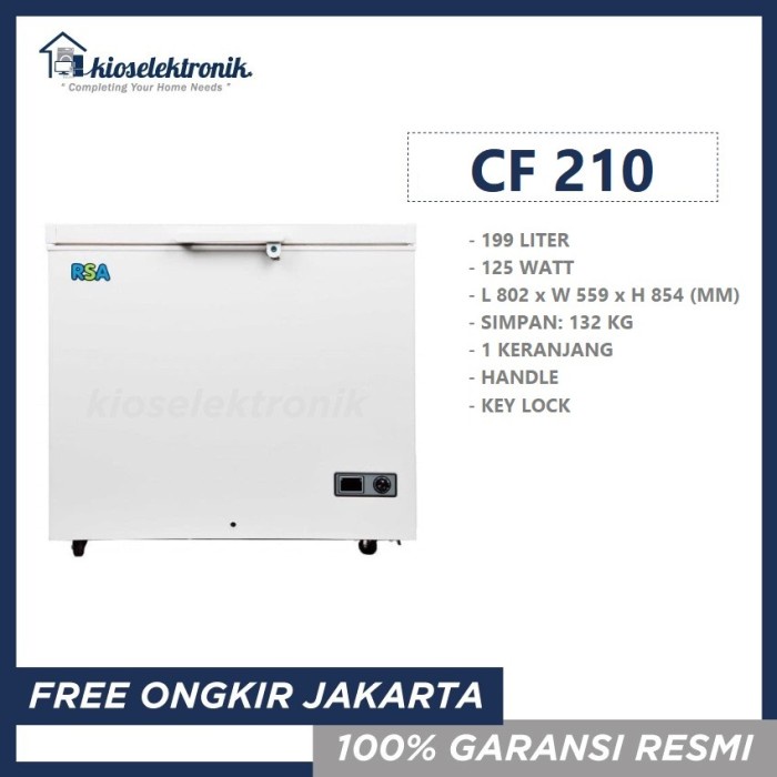Jual RSA CF210 Chest Freezer 200 Liter - CF 210 - Freezer Daging 200L ...