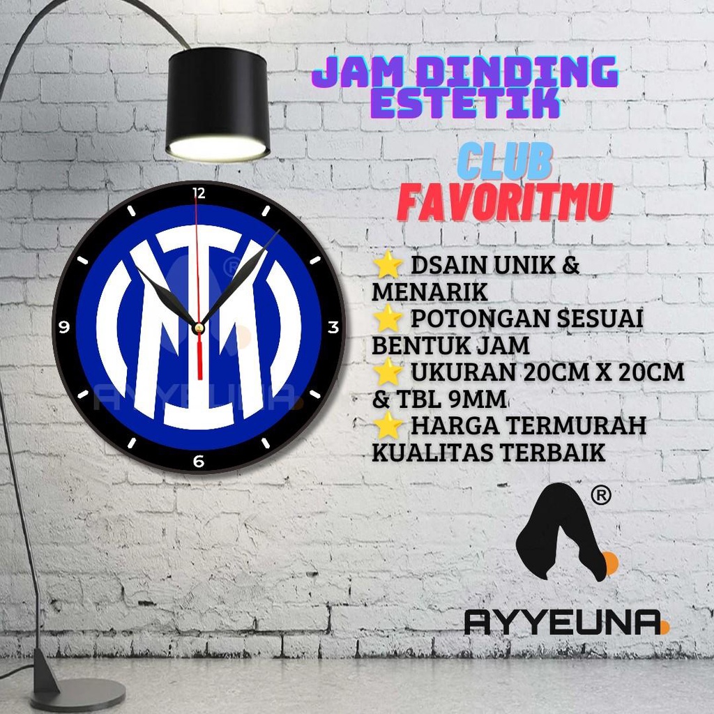 Jual Jam Dinding Custom Kayu Edisi Inter Milan Kado Ulang tahun Logo ...