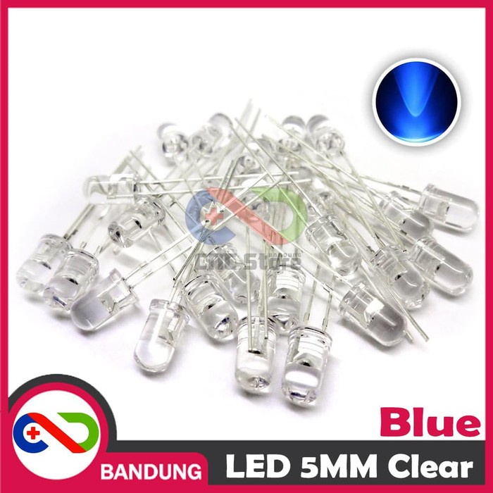 Jual 10PCS LED F5 5MM SUPER BRIGHT BLUE BIRU CLEAR | Shopee Indonesia