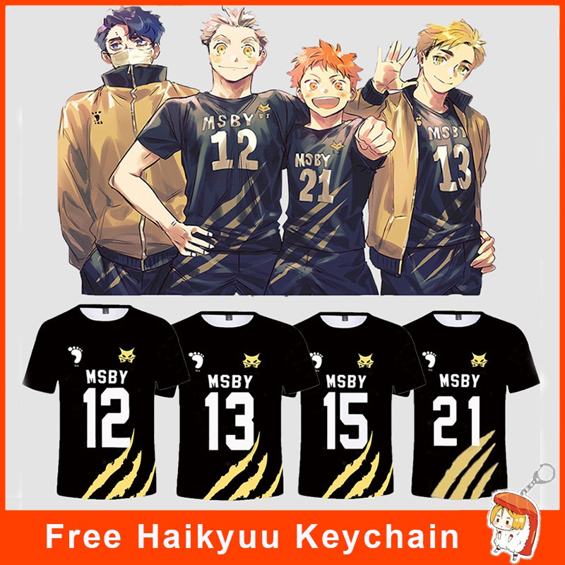 Jual Anime Haikyuu MSBY Black Jackals HINATA Jersey T-shirt | Shopee ...