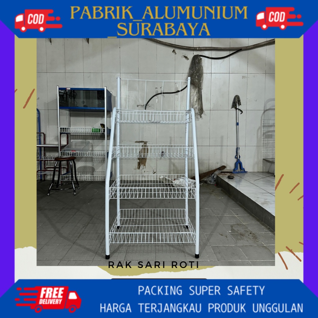 Jual Rak Roti 4 Susun/Rak Chiki Serbaguna Snack Murah/Keranjang Jajan ...
