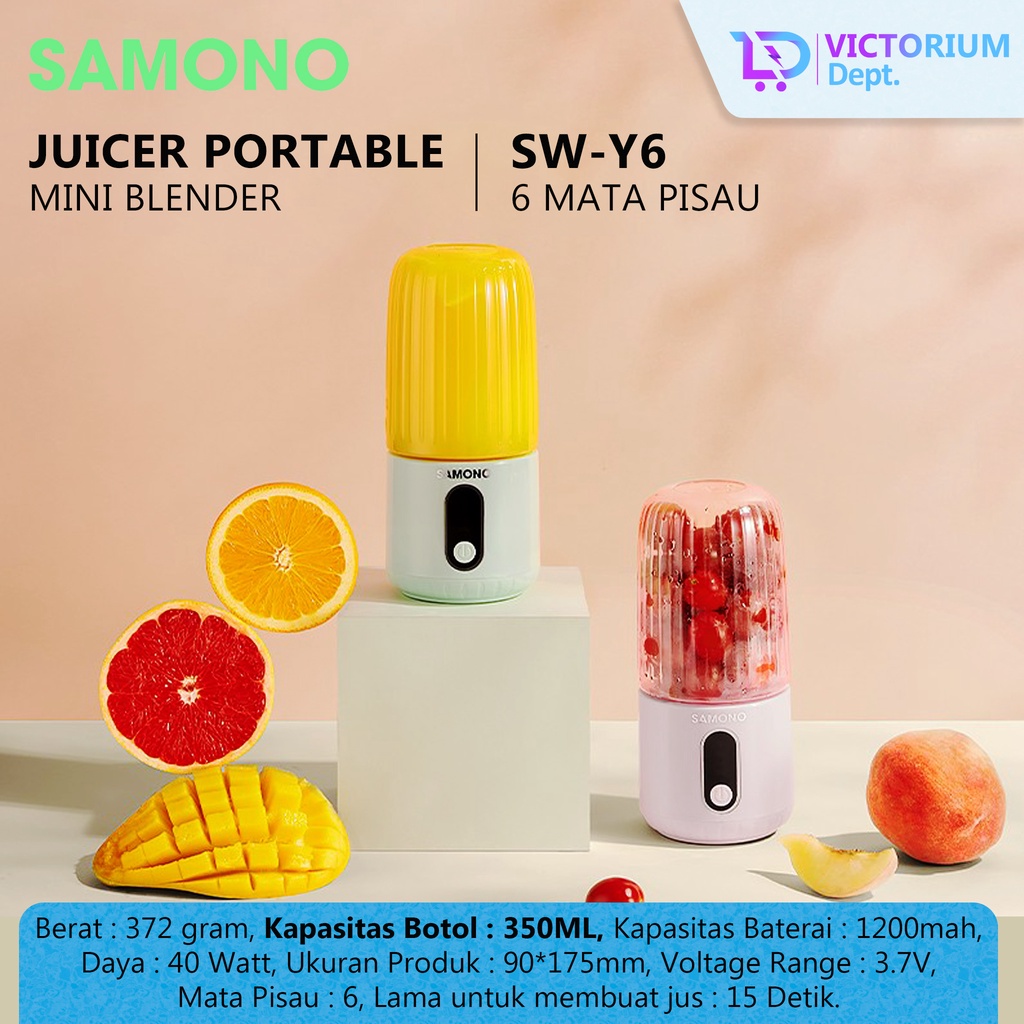 Jual SAMONO Juicer Portable Blender Mini Buah 6 Mata Pisau SW-Y6 ...