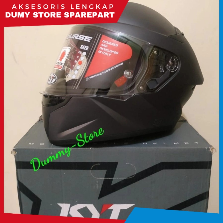 Jual Helm Full Face KYT TT COURSE BLACK / PLAIN MATT ANTHRACITE DOF | Shopee Indonesia