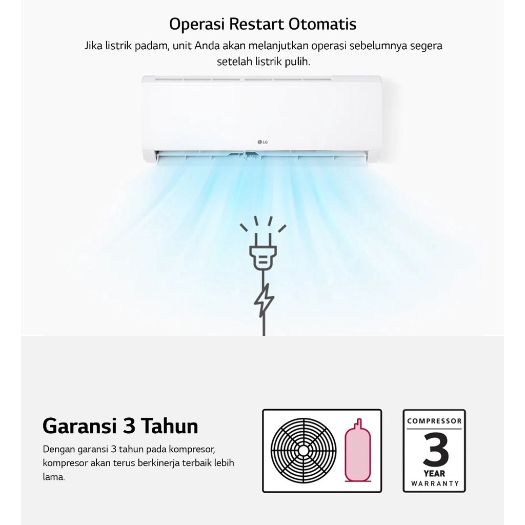 Jual LG Air Conditioner / AC 3/4pk - New Hercules - Turbo Cooling Auto ...