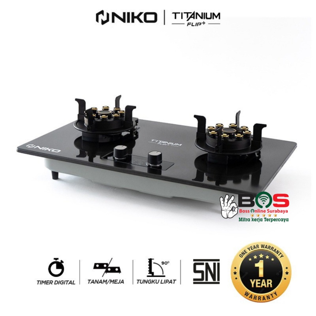 Jual TITANIUM FLIP PLUS ! Kompor Gas Tanam Niko Stainless Steel 2 ...