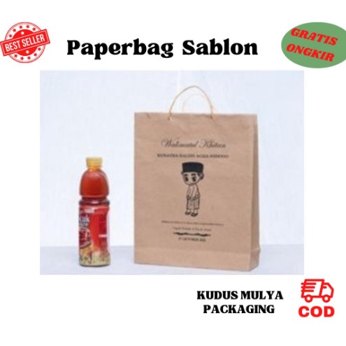 Jual PAPER BAG SABLON BUKU / PAPERBAG SABLON 20 X 25 X 8 / TAS KERTAS ...