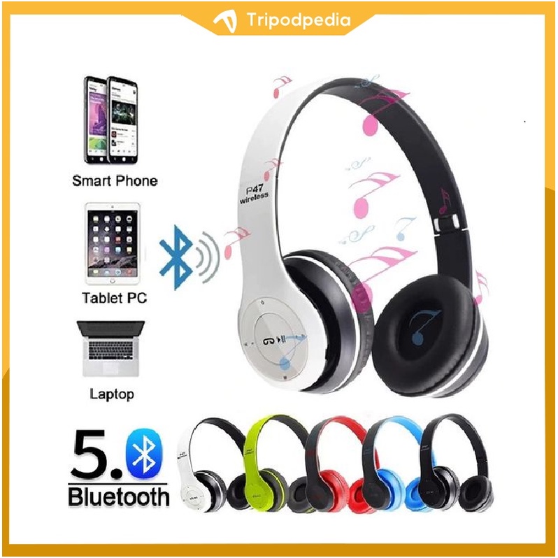 Jual TRIPODPEDIA HEADPHONE BLUETOOTH P47 Pro Pure Bass / Headset Bluetooth Gaming pugb for ...