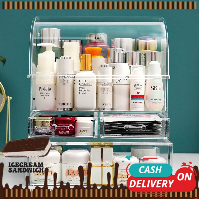 Jual [ ICS ] Rak Kosmetik Akrilik Dengan Laci | Storage Organizer ...