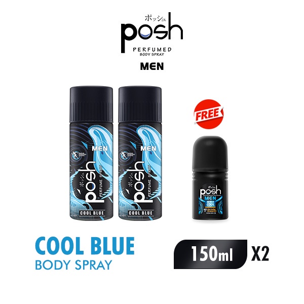 Jual [B2G1] Posh Body Spray Men Cool Blue Botol 150 ml x2 Free Posh ...