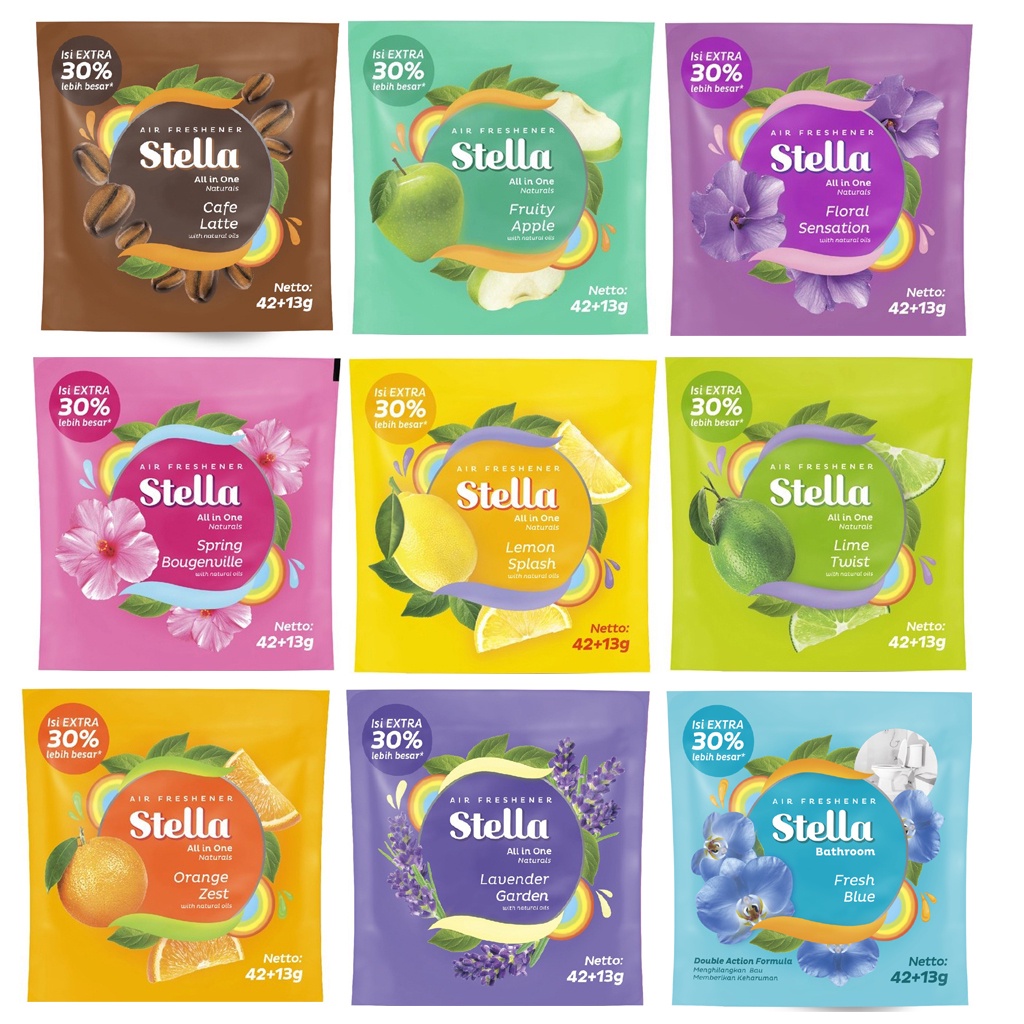 Jual STELLA ALL IN ONE 42+13gr PENGHARUM RUANGAN AIO MOBIL KAMAR MANDI ...