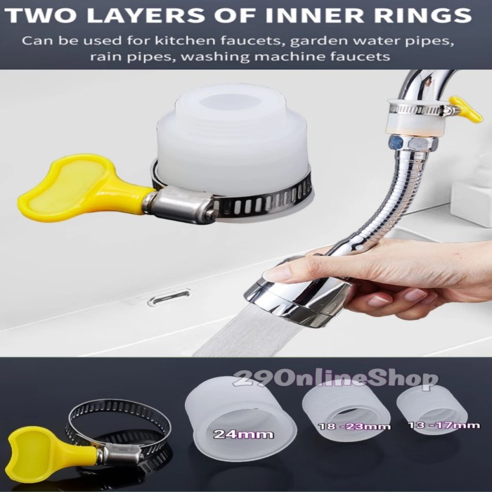 Jual adaptor keran air sambungan keran sprayer flexible leher konektor ...