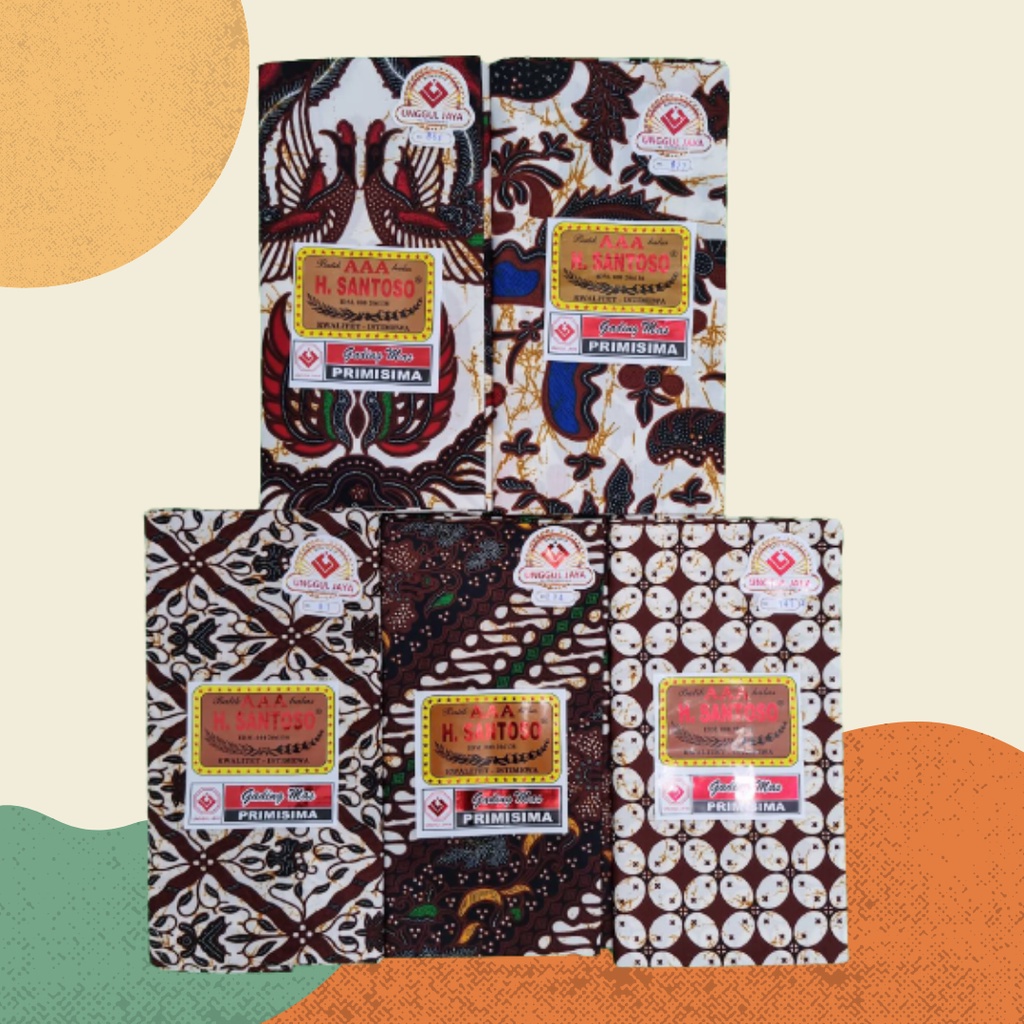 Jual KAIN BATIK MOTIF H. SANTOSO AAA UNGGUL JAYA JARIK BATIK GADING MAS PANJANG DAN HALUS BANYAK ...