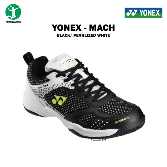 Jual Sepatu Badminton Dewasa Yonex Mach Black Pearlized White | Shopee ...