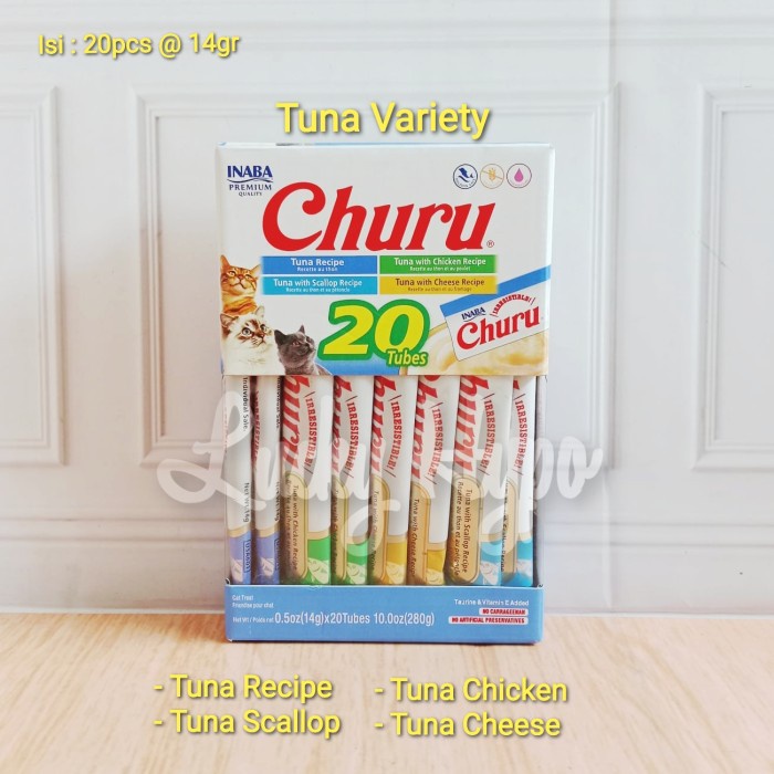 Jual Snack Kucing INABA CHURU Box Variety 60 40 20 Tube Cat Treats ...