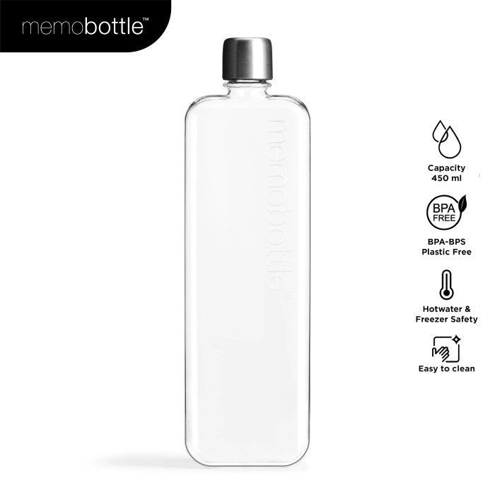 Jual Botol Minum Plastik memobottle Slim 450ml Flat Tumbler Water Botol ...