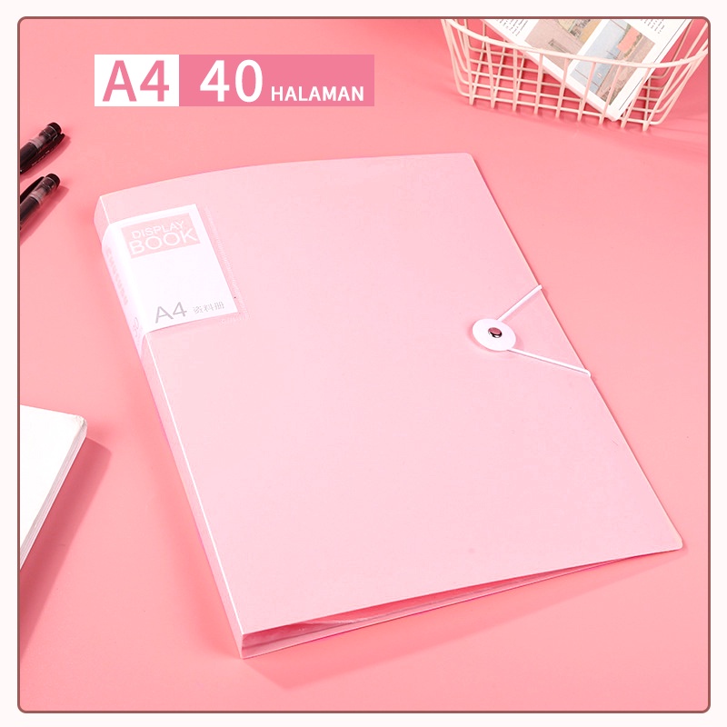 Jual map dokumen aesthetic A4 map folder f4 clear holder Document ...