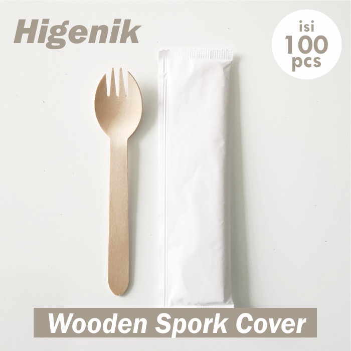 Jual Wooden Spork Cover/ Spork Sendok Garpu 2 in 1 Bungkus Kertas ...