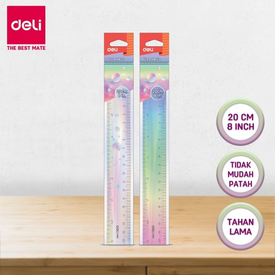 Jual Ruler / Penggaris Deli 20cm Warna Gradasi - H653 | Shopee Indonesia