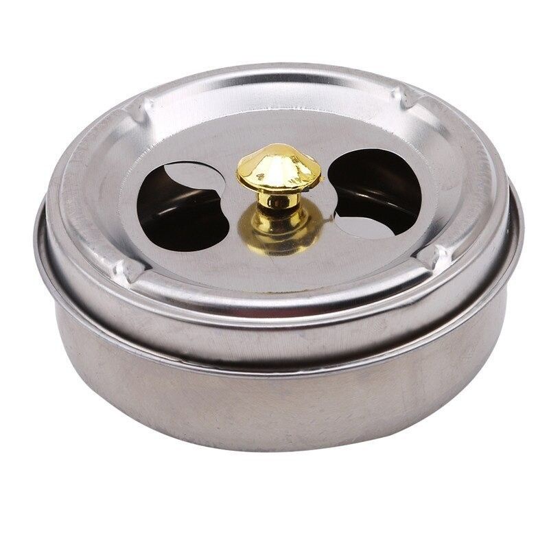 Jual WL - Asbak Rokok Portable Rotation Enclosed Stainless Steel sampah ...