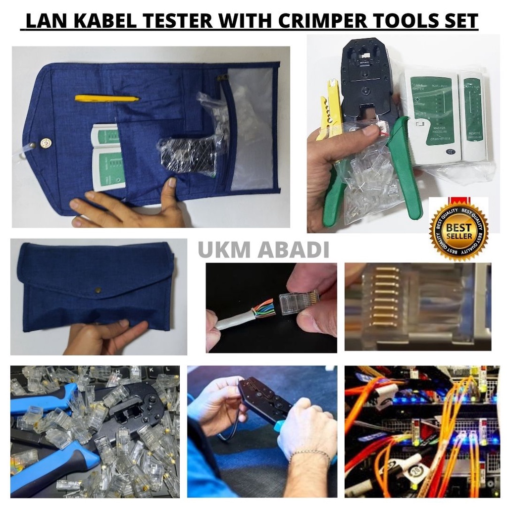 Jual Paket Lengkap Tang Crimping Kabel Lan Set Tracker Tester Wire Line ...