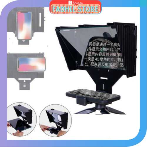 Jual FS - QIYE Teleprompter Kit Tripod Clip Tablet Holder for Video ...
