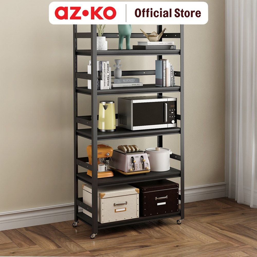 Jual AZKO Krisbow Rak Besi 5 Tingkat Dengan Roda - Hitam Storage Rack ...
