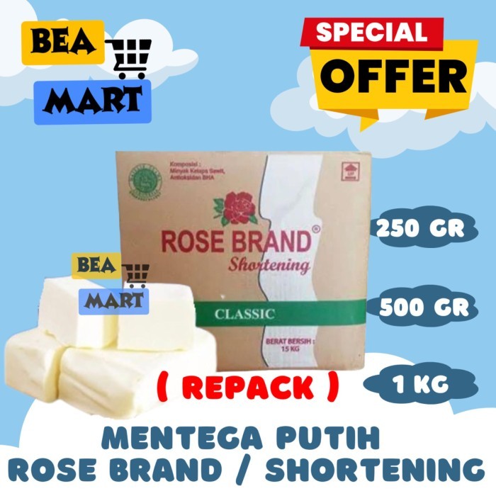 Jual Mentega Putih RoseBrand 250gr 500gr 1kg | Margarine White ...