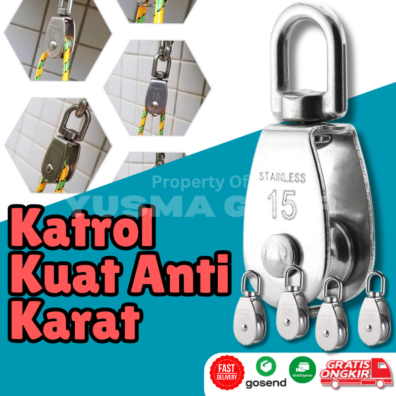 Jual Katrol Mini Serbaguna / Swivel Pulley Stainless Steel Alat Angkat ...