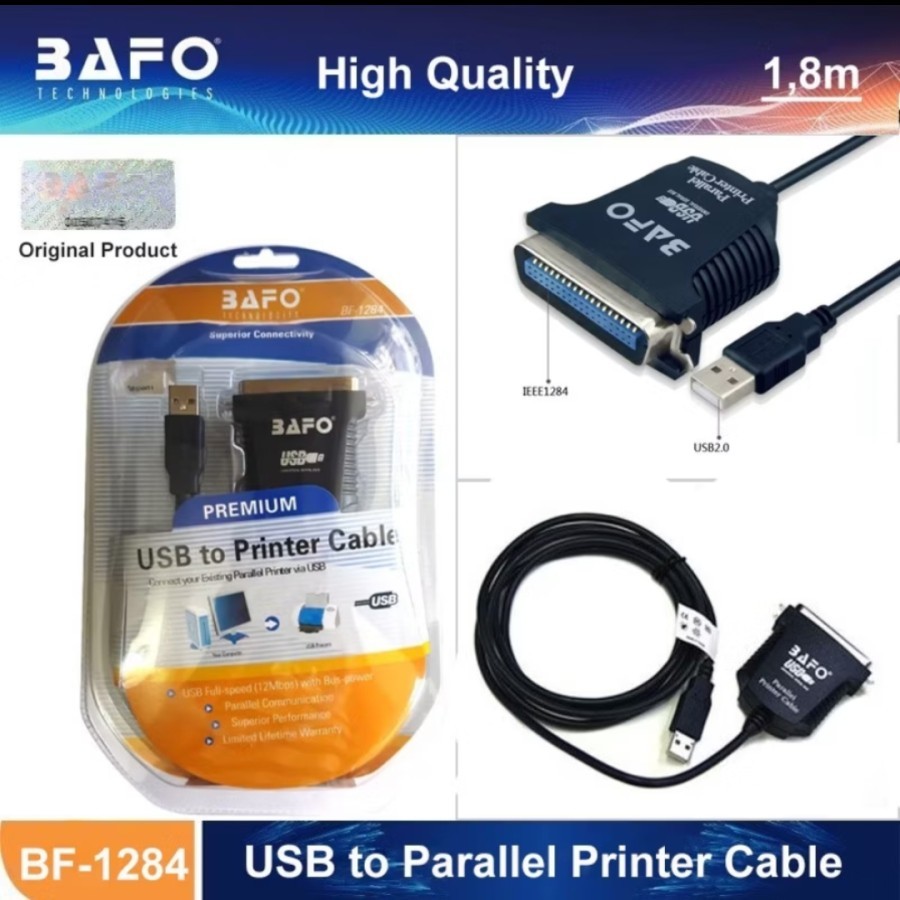 Jual KABEL USB TO PARALEL PRINTER BAFO BF-1284 PREMIUM | Shopee Indonesia