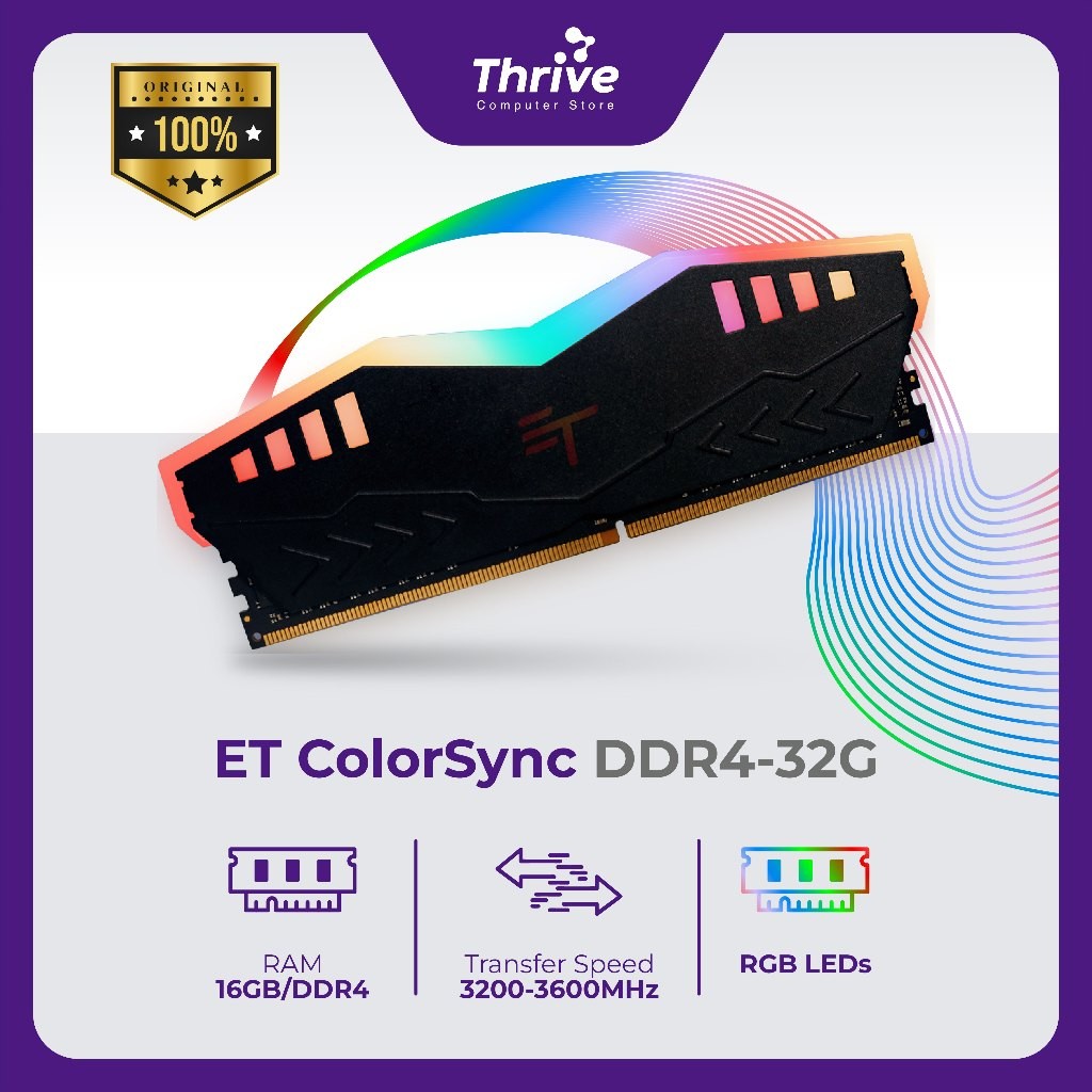 Jual ET ColorSync DDR4-16G - DDR4 RAM Memory for PC Gaming | Shopee ...