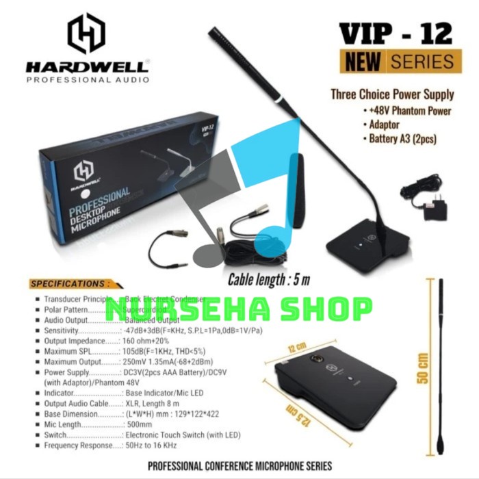 Jual MICROPHONE MIC MEJA PODIUM CONFERENCE HARDWELL VIP 12 ORIGINAL ...
