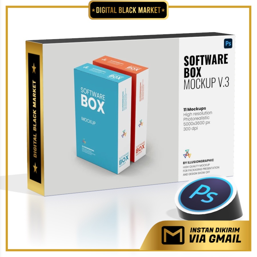 Jual Software Box Mockup v.3 - 11 Views - Photoshop | Shopee Indonesia