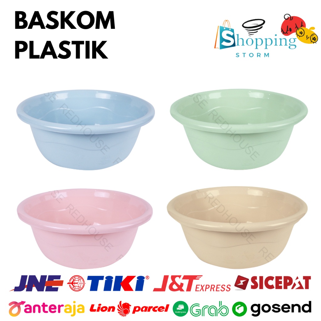 Jual Baskom Plastik Baskom Air Serbaguna BIru Hijau Pink Cream Krem ...