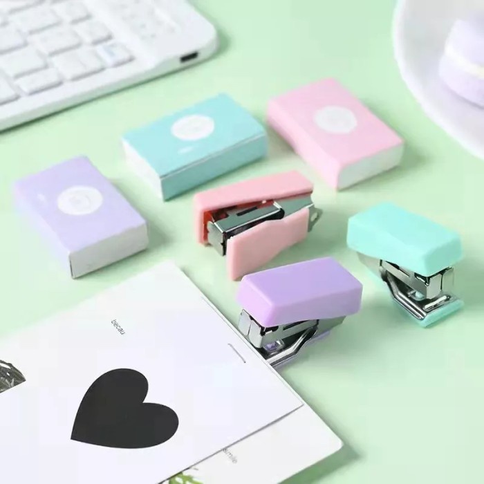 Jual Staples Mini Lucu Anak Sekolah Jepretan Stapler Cewek Set Kecil ...