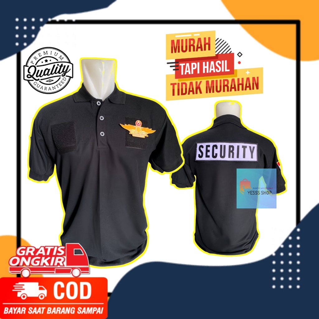 Jual Baju Kaos Kerah Security Logo Wings Putih Emblem Perekat Bisa ...