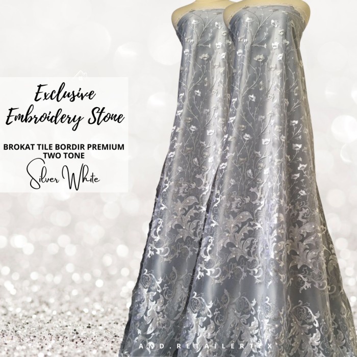 Jual Exclusive Kain Brokat Tile Embroidery Tile Bordir Bahan Kebaya ...