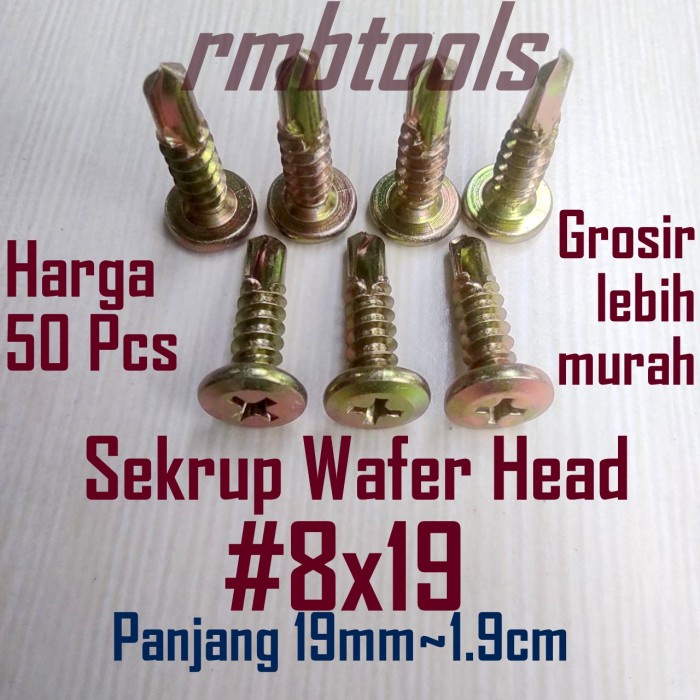 Jual 8x19 SEKRUP ROOFING WAFER HEAD SDS 8x19 Panjang 1.9cm / SKRUP ...