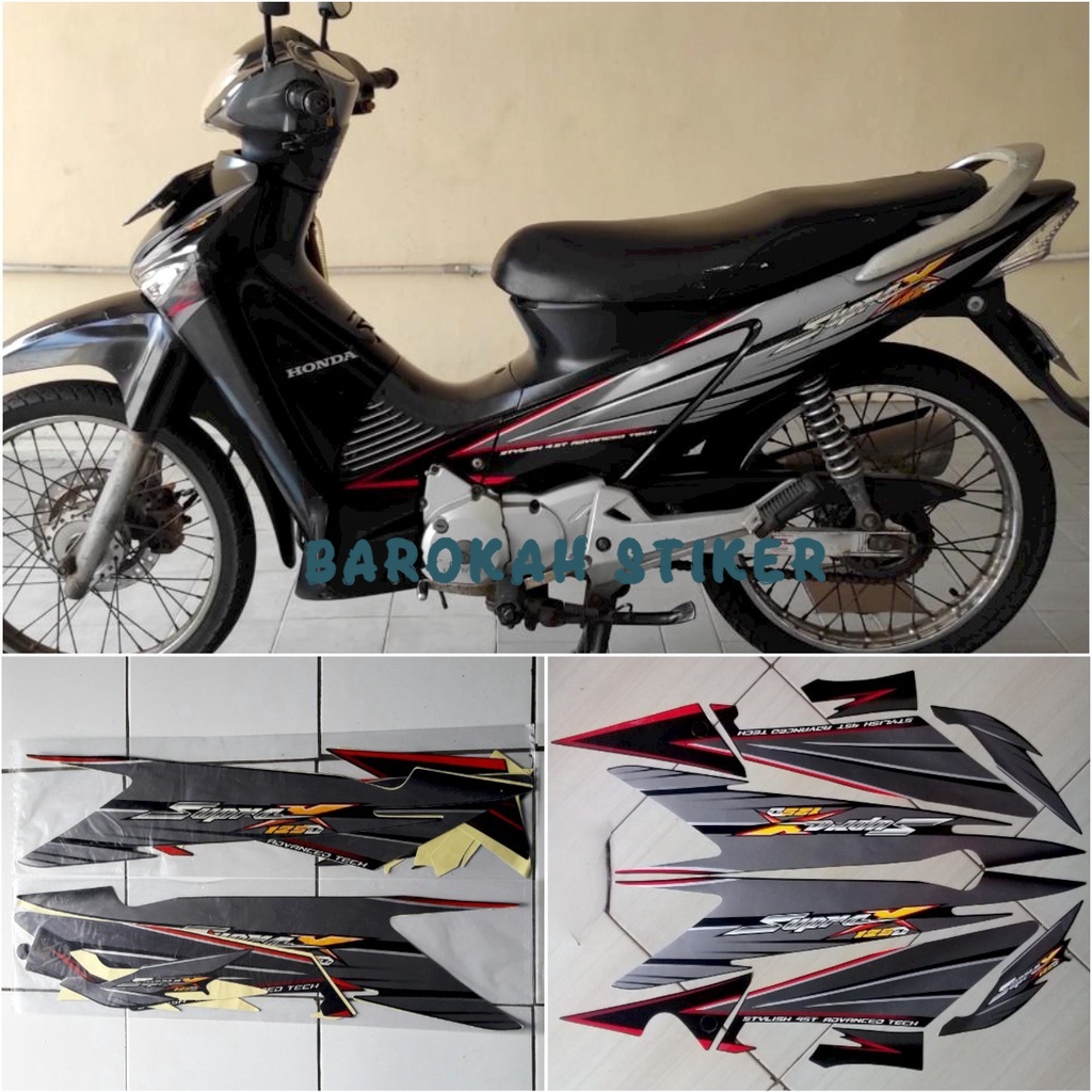 Jual Striping stiker polet honda supra x 125 d 2005 hitam full list ...