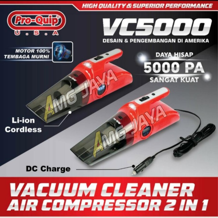 Jual VACCUM CLEANER MOBIL CORDLESS & ALAT POMPA BAN 2IN1 PROQUIP VC5000 ...