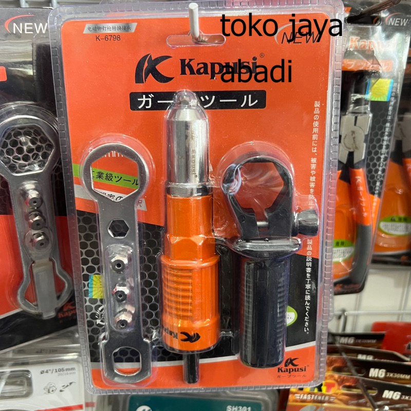 Jual KAPUSI K-6798 Adaptor rivet gagang adapter bor riveter paku rivet ...